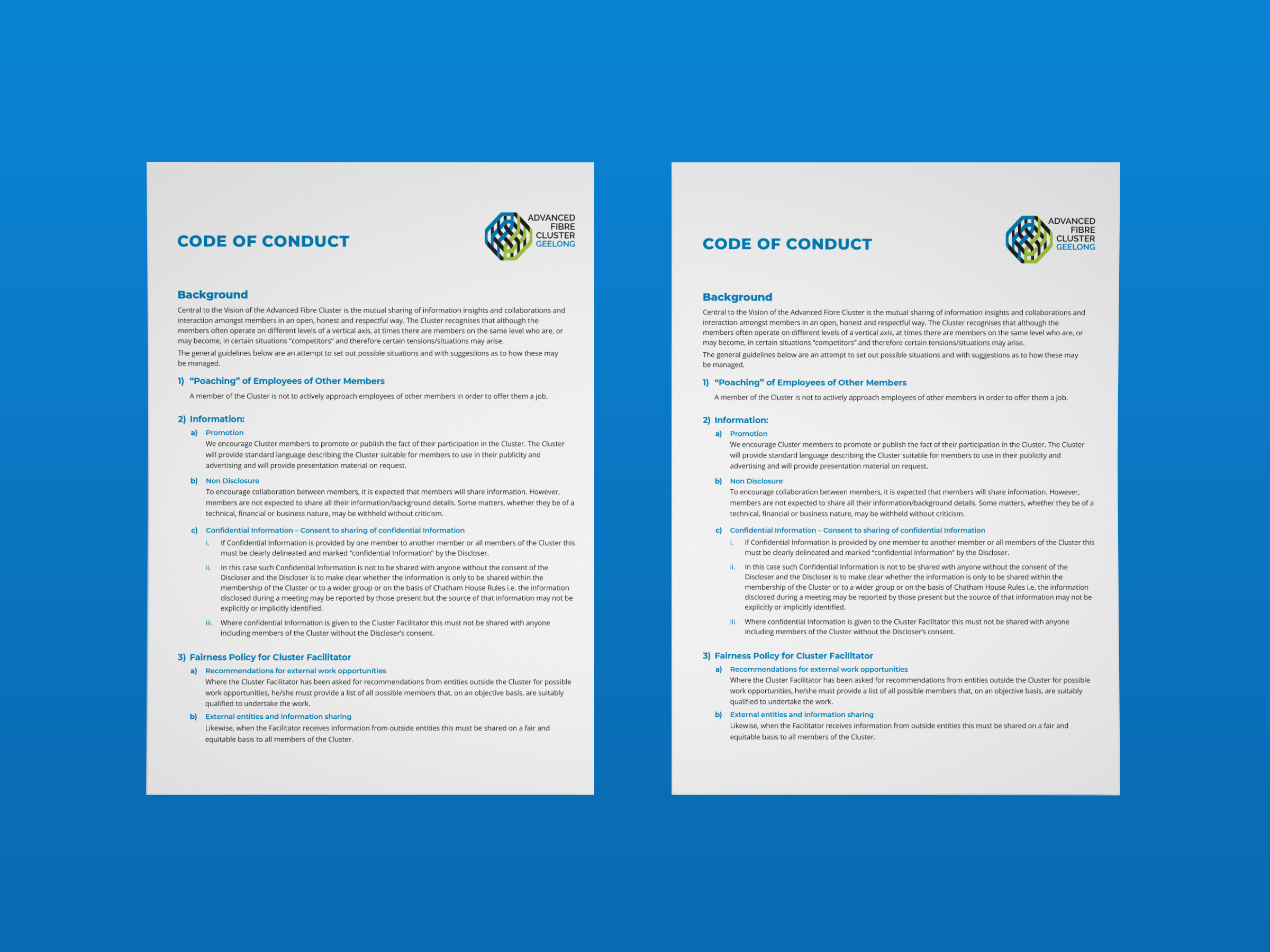 AFCG Code Of Conduct Advanced Fibre Cluster AFCG Code Of Conduct Advanced Fibre Cluster